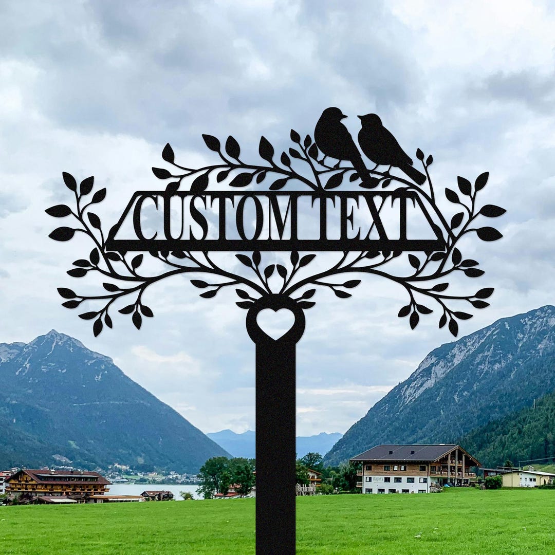 Personalized Metal Garden Sign,custom Bird Garden Sign With Stake ...