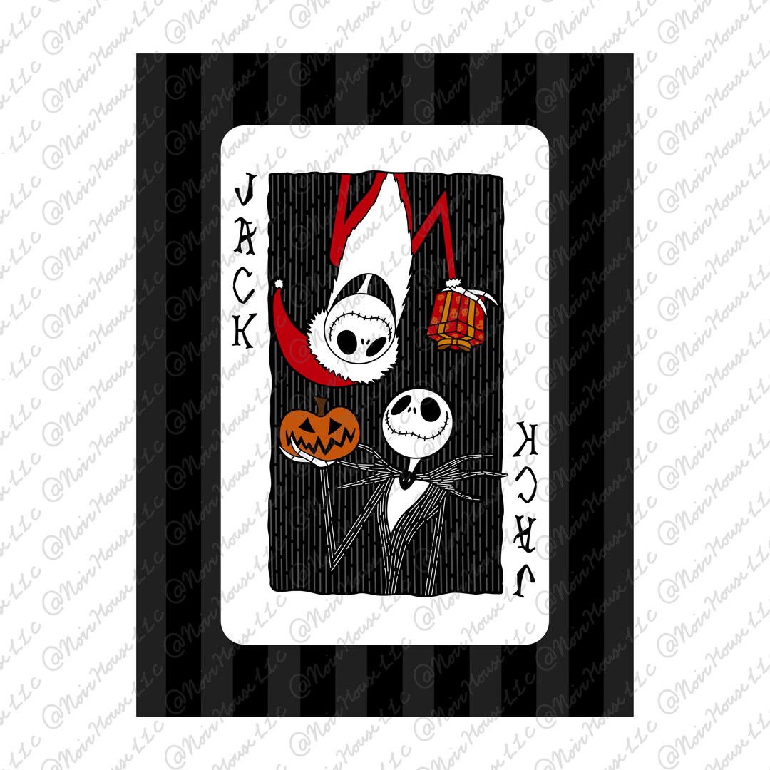 Unframed NBC Jack Playing Card Art Print, Creepmas Halloween Decor - Etsy