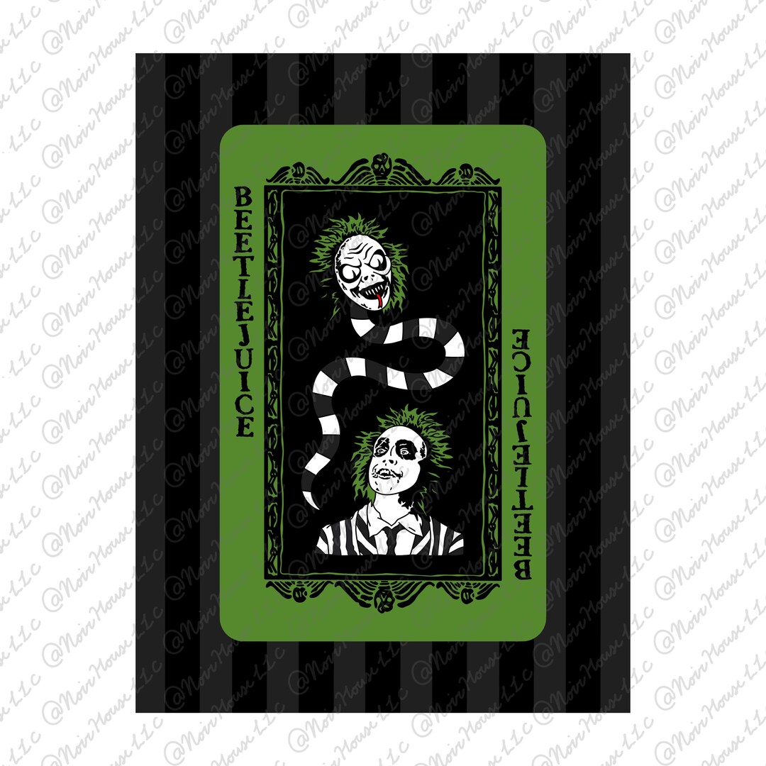 Unframed Beetlejuice Sandworm Playing Card Art Print, Halloween ...