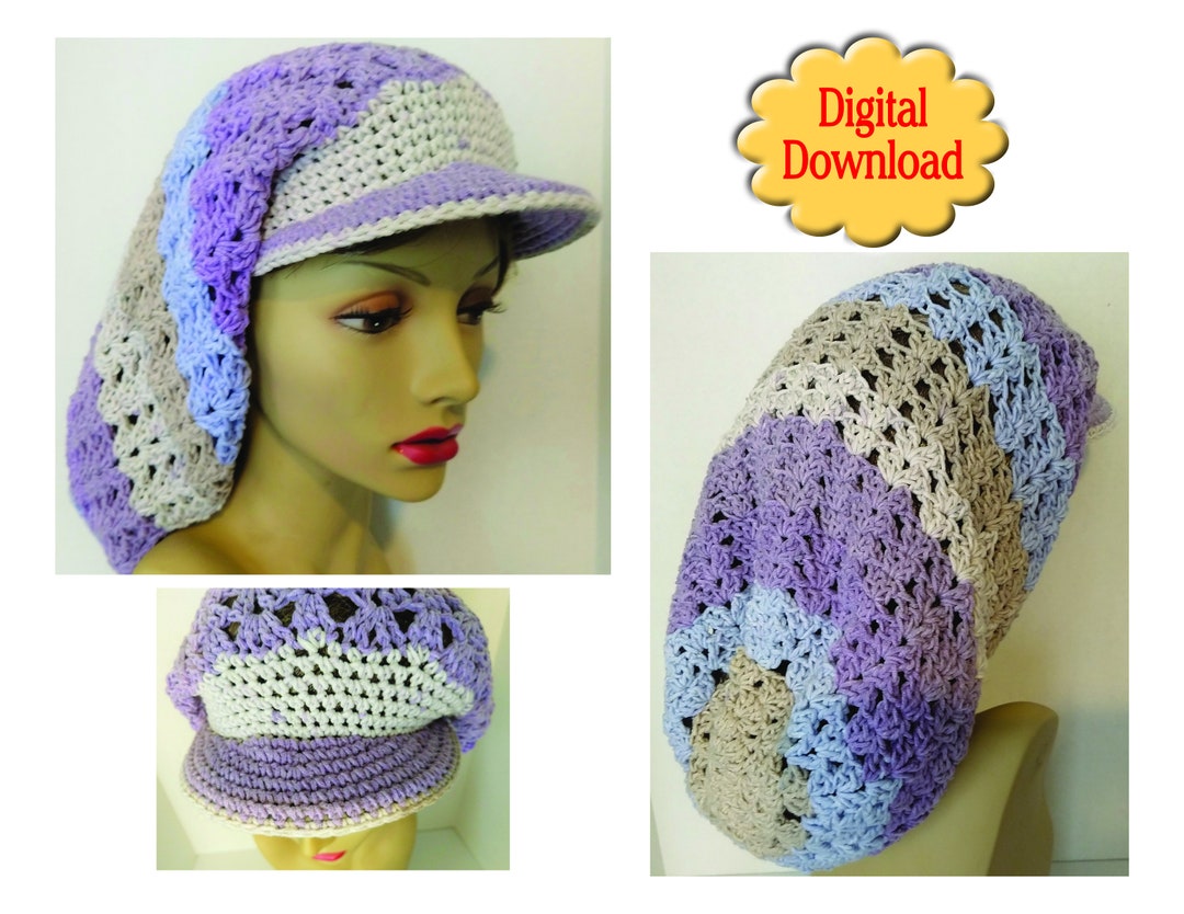 Crochet Pattern for Round Brimmed Rasta Hat for Long Hair or Dreads - Etsy