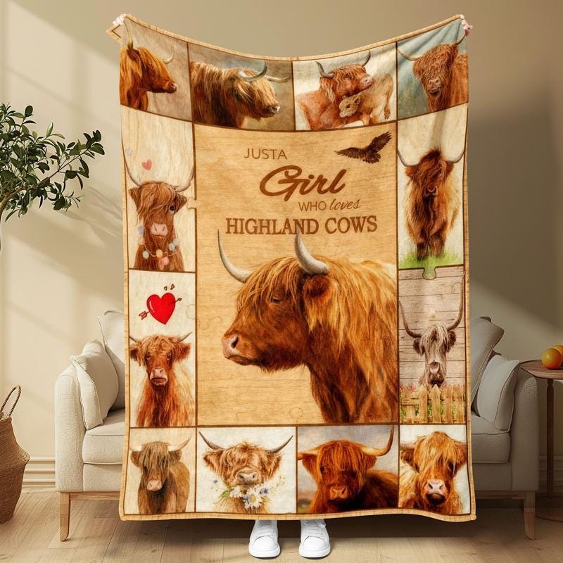 Highland Cattle Blankets - Etsy