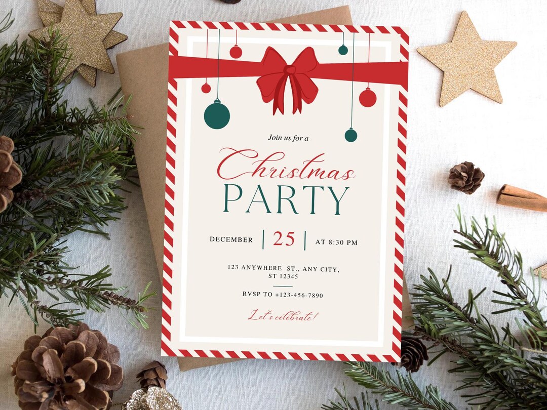Christmas Invitation Digital Download | Printable Holiday Party Invite ...