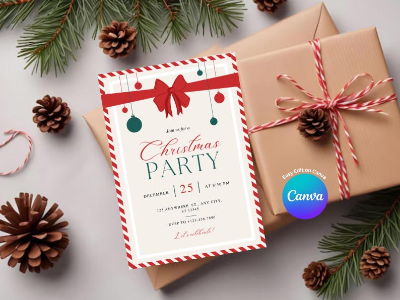 Christmas Invitation Digital Download | Printable Holiday Party Invite ...