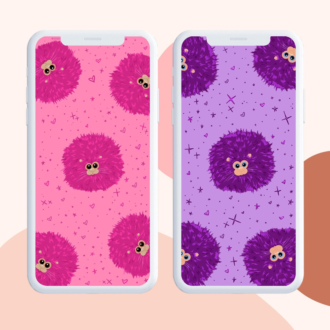 Pygmy Puff Wallpaper Bundle | Cute Pink & Purple Designs - Etsy