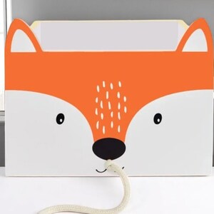 Wooden Fox Rolling Bookshelf: Kids Nursery & Playroom Organization - Etsy