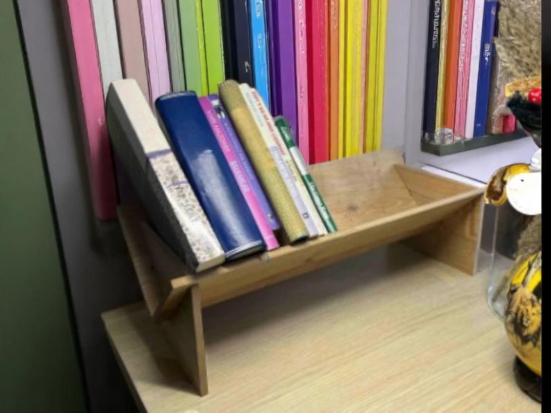 Modern Wooden Desktop Bookshelf: DIY Decorative Book Rack, 20x50 Cm - Etsy