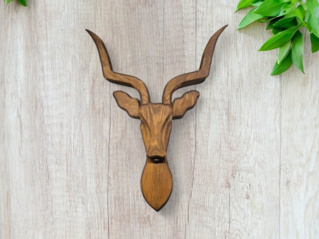 Wooden Antelope Head (walnut Color) - Etsy