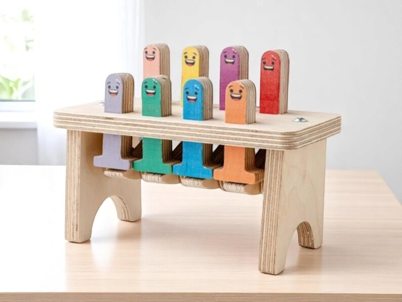 Montessori Wooden Hammering Toy: Colorful Peg Game for Toddlers - Etsy