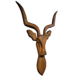 Wooden Antelope Head (walnut Color) - Etsy