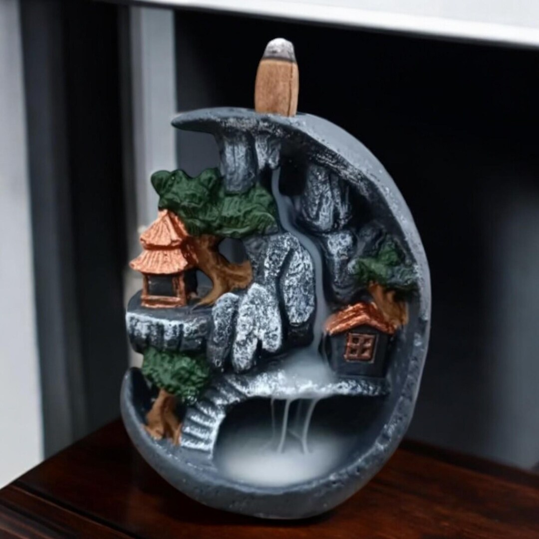 Moon Bridge Mountain Backflow Waterfall Incense Burner (length 12 Cm ...