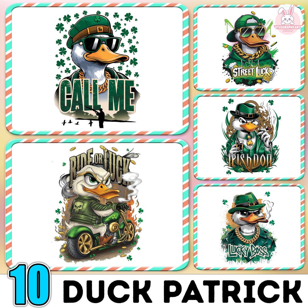 10+ Call Me PNG Boys St Patricks Day PNG Bundle, Duck St Patty's Day ...