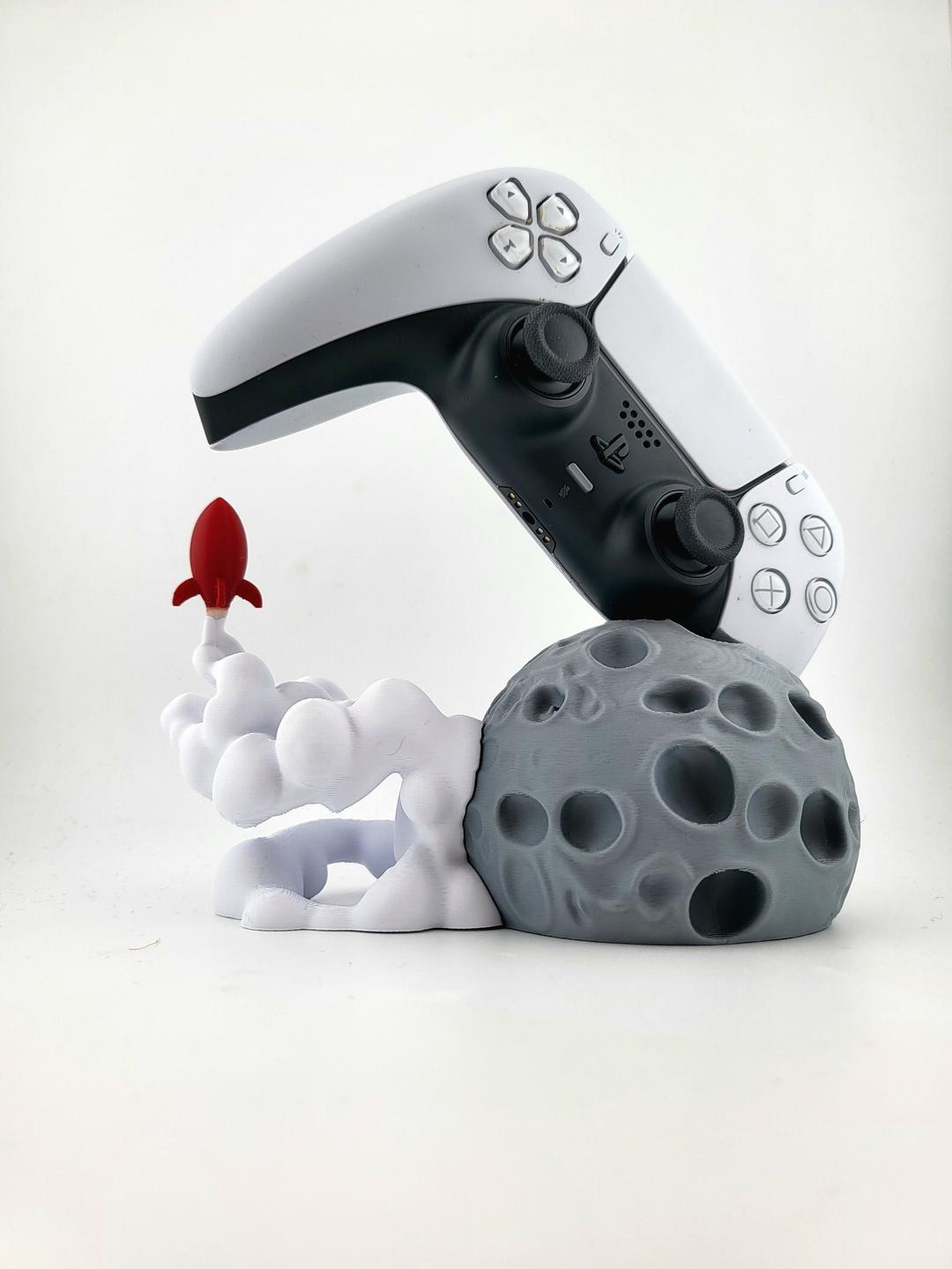 Moon & Rocket PS5 Controller Stand – 3D Printed Dualsense Holder, Gamer ...