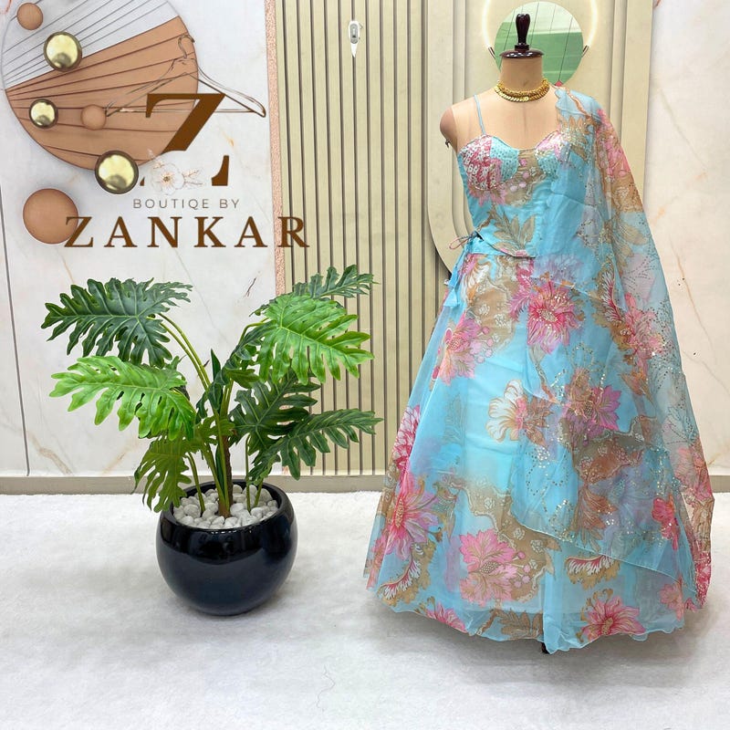 Corset Organza Lehenga - Etsy