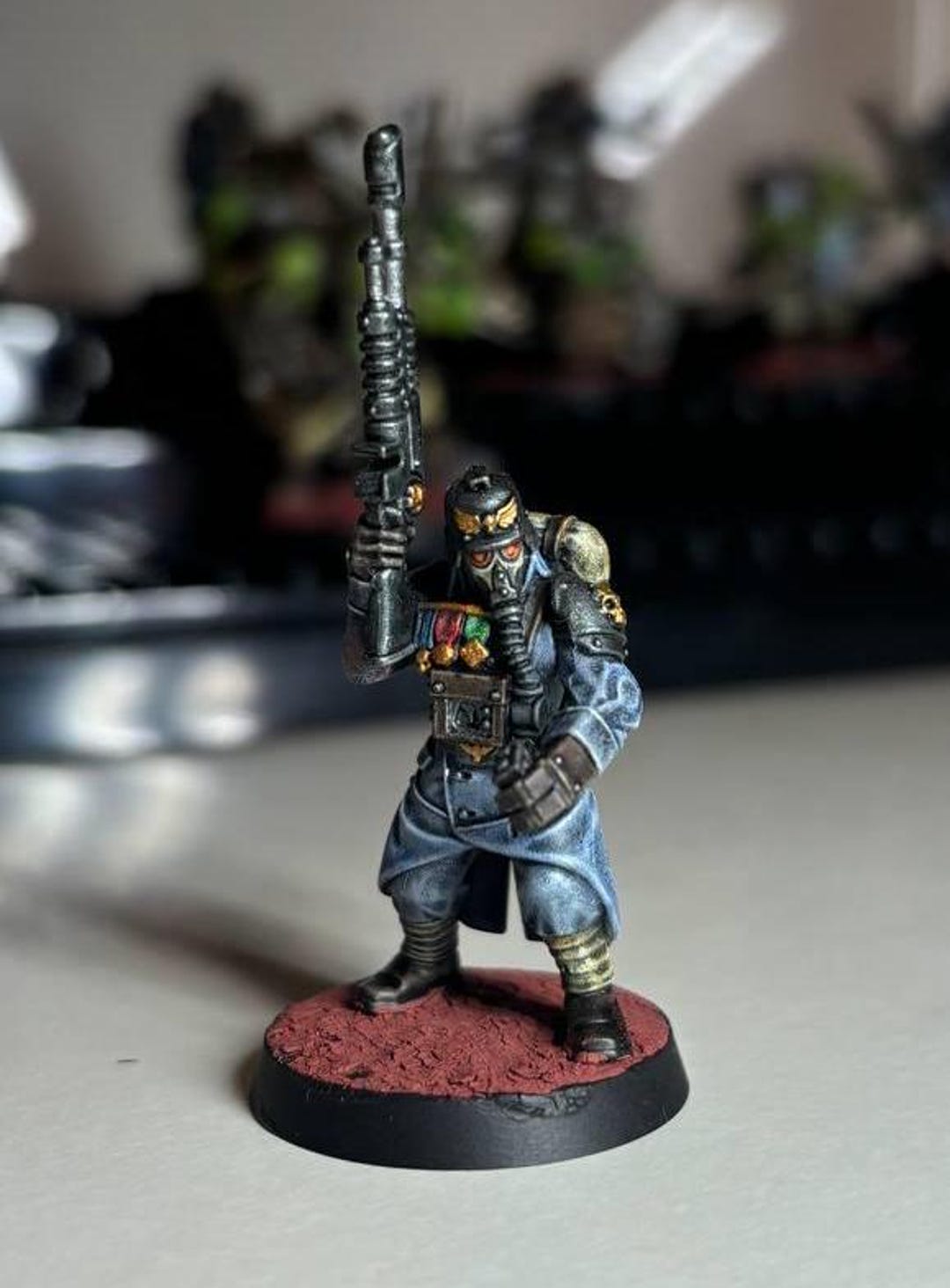 Painted Death Korps of Krieg Miniature, Painted Krieg Miniature, Astra ...