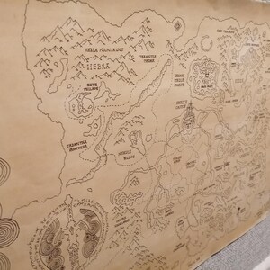 Legend of Zelda Hyrule A2 Hand Drawn Map Fantasy Map Art Gifts for ...
