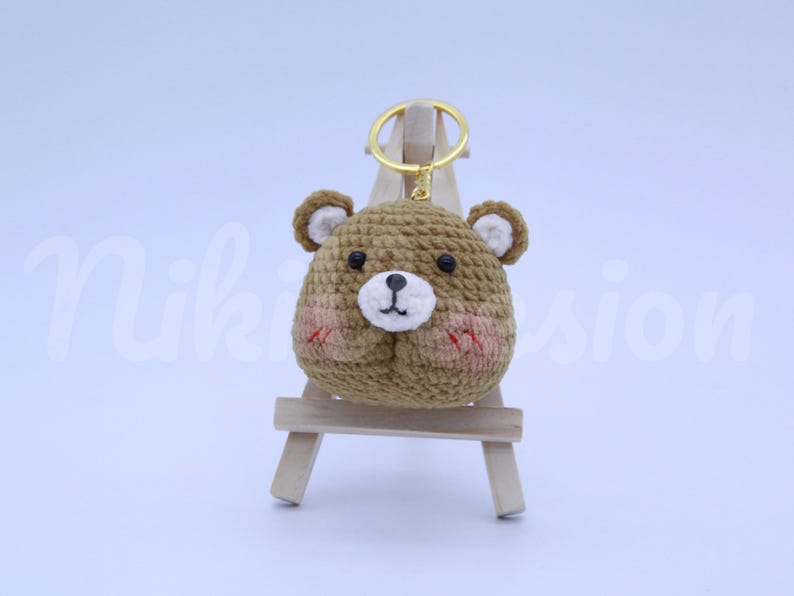 Crochet Bear Head English PDF Pattern, Crochet Bag Charm Tutorial ...
