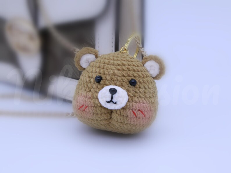 Crochet Bear Head English PDF Pattern, Crochet Bag Charm Tutorial ...
