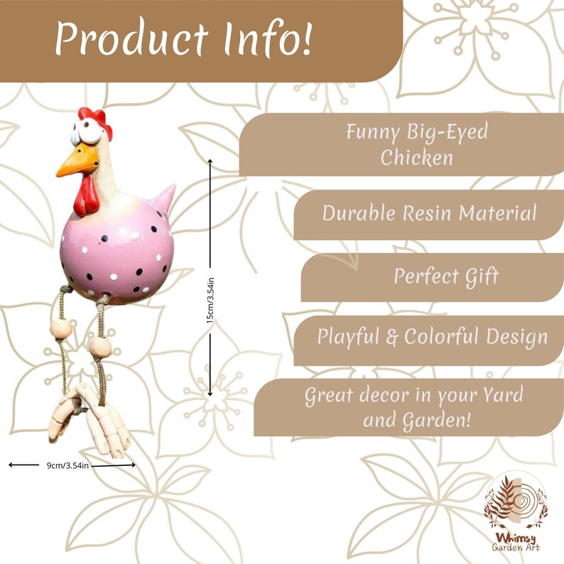 Funny Big-eyed Chicken Statue, Long-leg Hen Ornament, Resin Garden ...