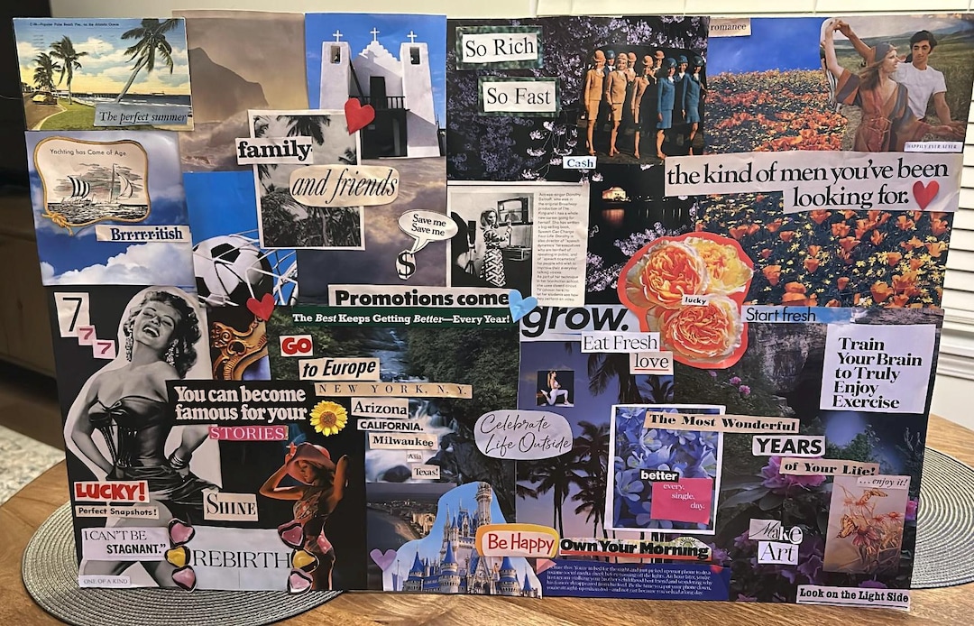 Custom Vision Board Collages for Manifestation and Goal Setting - Etsy