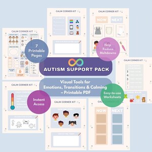 Autism Support Worksheets for Kids – Visual Routine Tools for Emotions ...