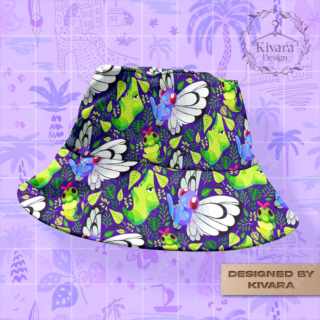 Caterpie Evolution Bucket Hat Bug Anime Game Hat Summer Accessory - Etsy