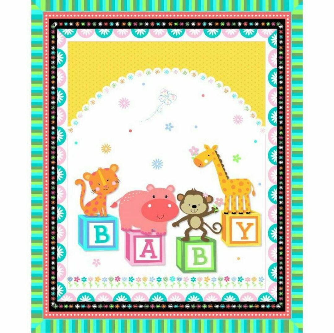 ABC BABY Fabric Quilt Baby Panel 100% Cotton Woven Fabric - Etsy