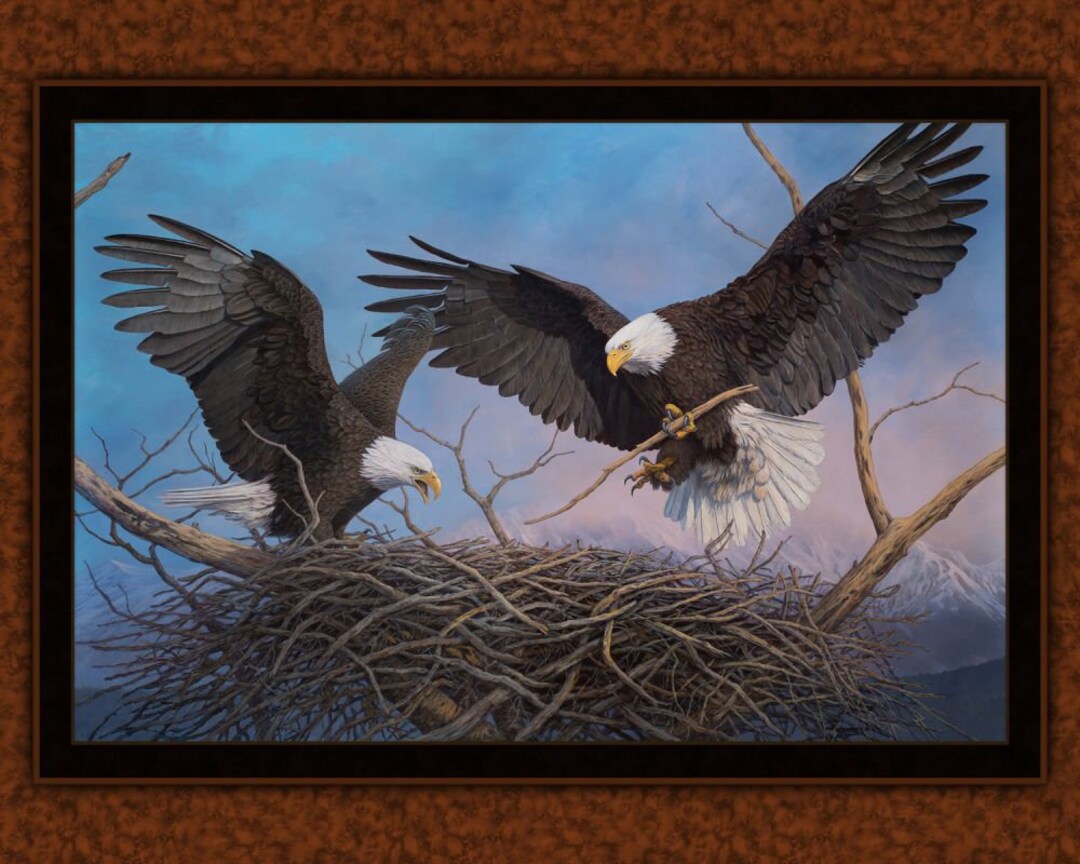POWER PROMISE Fabric Quilt Panel 100% Cotton, Eagle, Bird, USA ...
