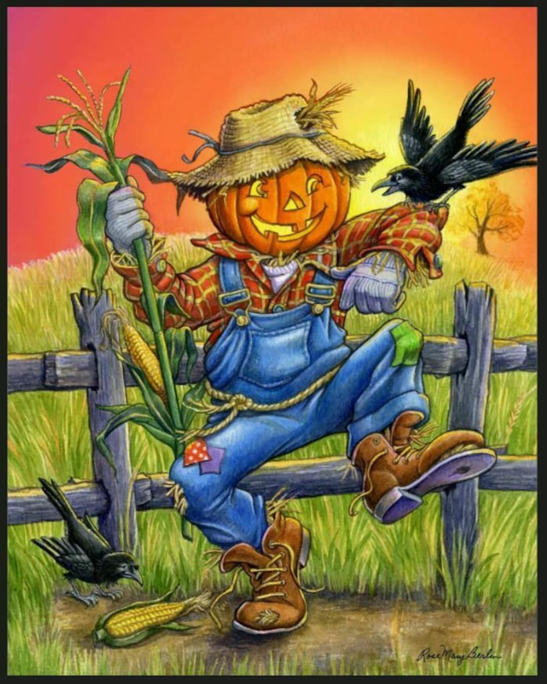 SCARECROW Fabric Quilt Panel 100% Cotton, Halloween, Fall, Autumn ...