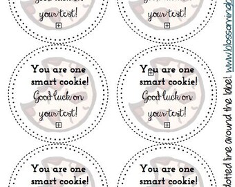 Printable Smart Cookie Topper Blue Instant Download Good