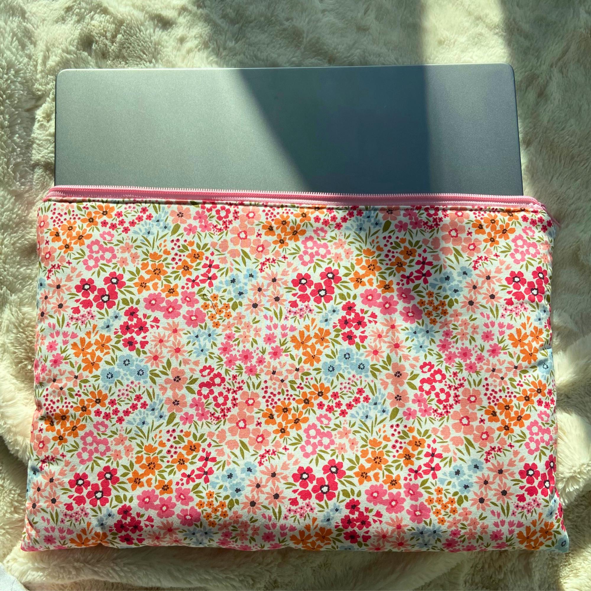 Floral Laptop Sleeve | Quilted Laptop Sleeve | Pink Laptop Case ...