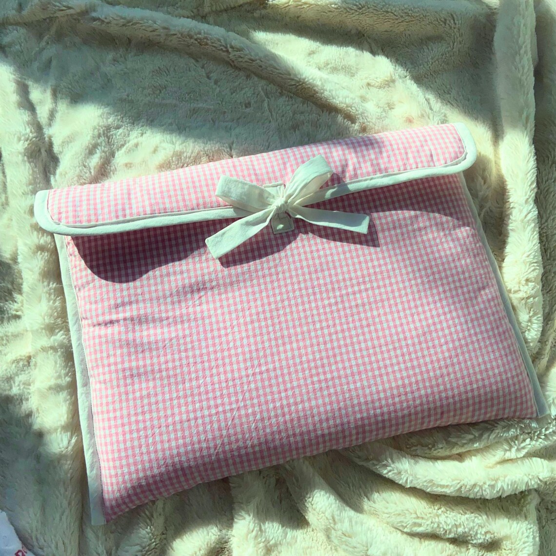 Pink Gingham Laptop Sleeve | Pink Laptop Case | Aesthetic Laptop Case ...