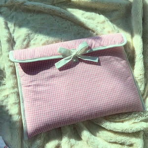Pink Gingham Laptop Sleeve | Pink Laptop Case | Aesthetic Laptop Case ...