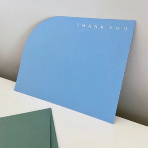 Curve Thank You Note Set, Gold Foil Luxury Note Set, Neutral Stationery ...
