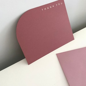 Curve Thank You Note Set, Gold Foil Luxury Note Set, Neutral Stationery ...