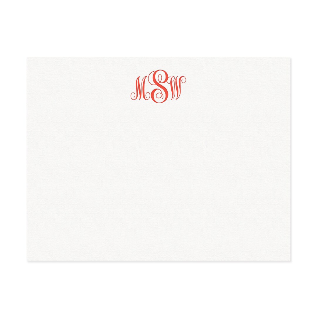 Classic Monogram Letterpress Stationery - Personalized Letterpress ...