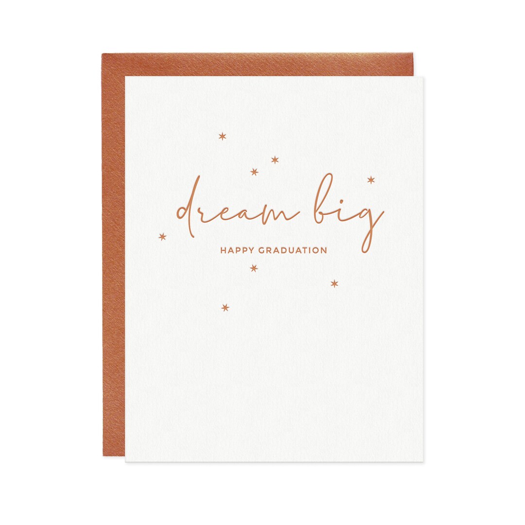Letterpress Dream Big Graduation Card , to the Graduate Card, Happy ...