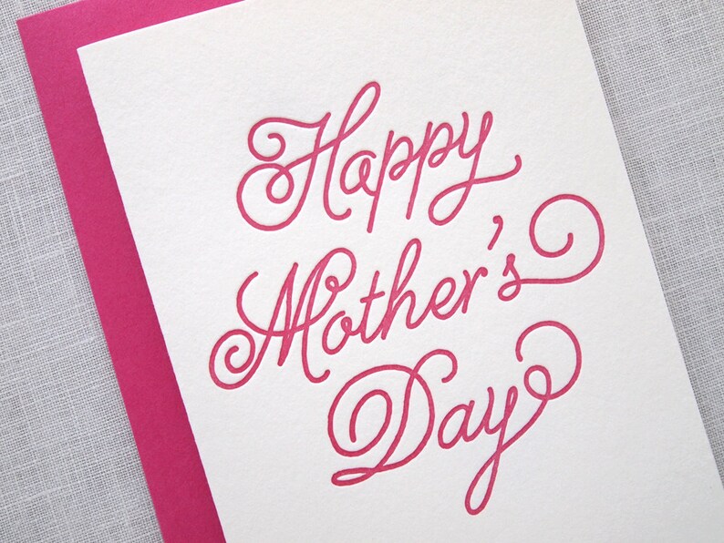 Happy Mother s Day Letterpress Card Cursive Collection Etsy
