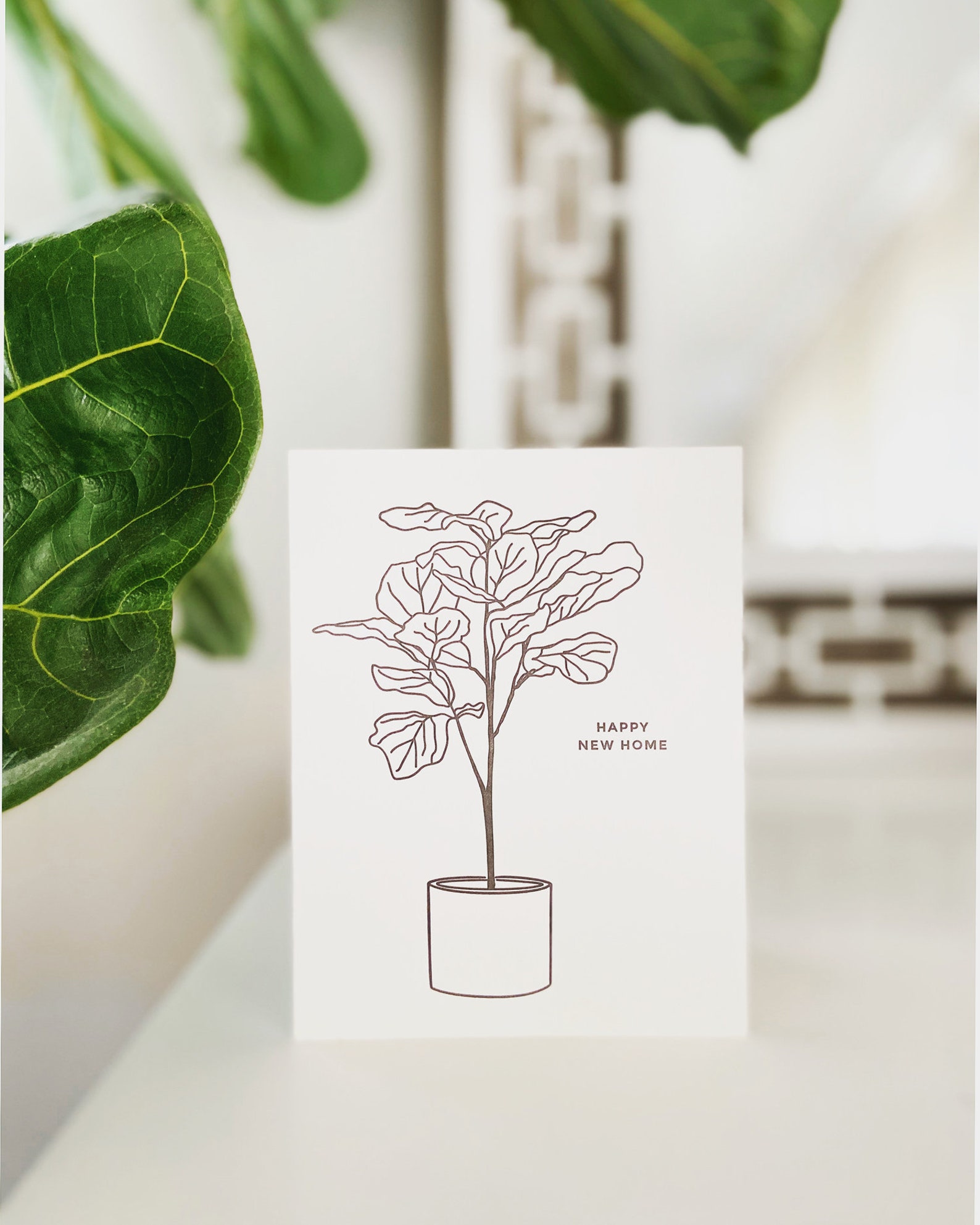 Fiddle Leaf Fig Tree New Home Card Happy New Home Card - Etsy