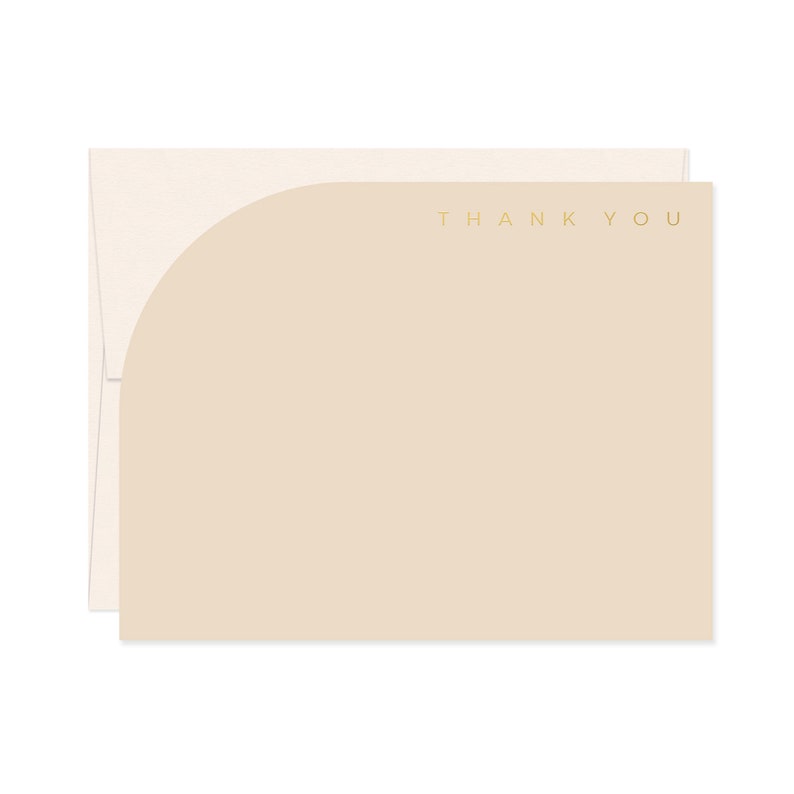 Curve Thank You Note Set Gold Foil Luxury Note Set Neutral - Etsy
