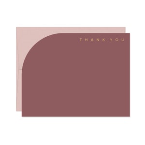 Curve Thank You Note Set, Gold Foil Luxury Note Set, Neutral Stationery ...