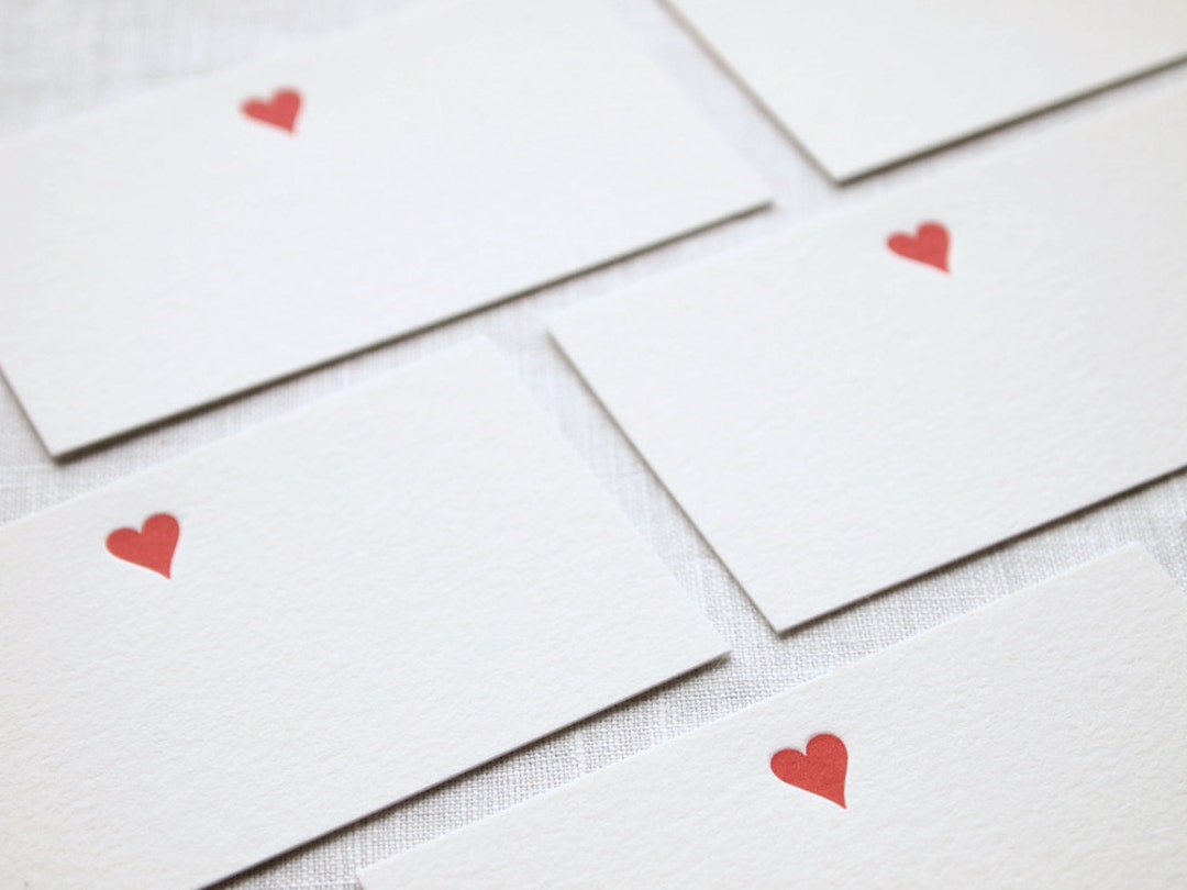 Letterpress Heart Lunch Box Notes, Heart Letterpress Little Notes or ...