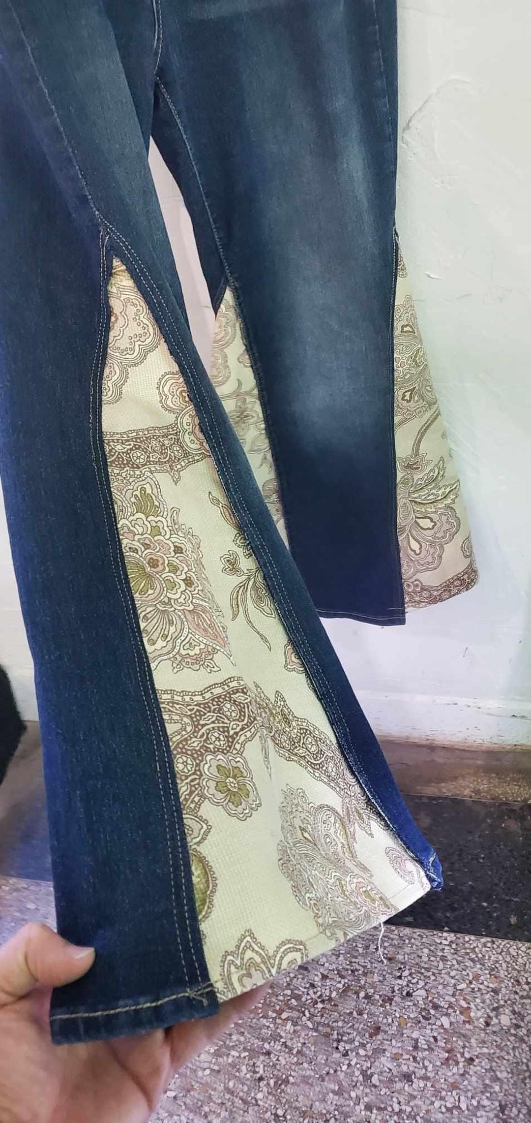 Flared Jeans / Bell Bottoms! Double Flare, Hand Sewn Using Vintage ...