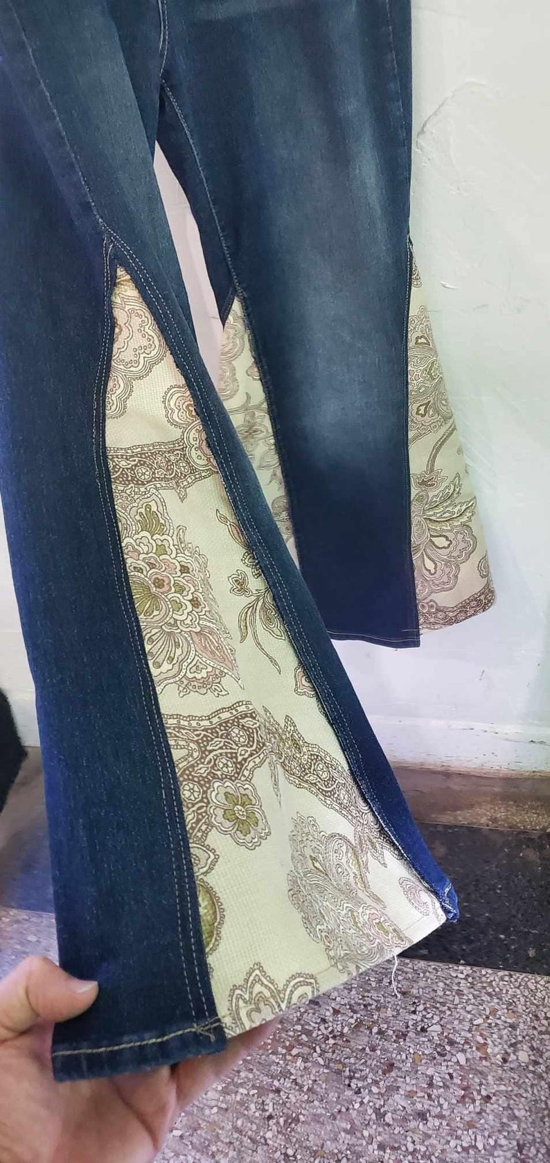 Flared Jeans / Bell Bottoms! Double Flare, Hand Sewn Using Vintage ...