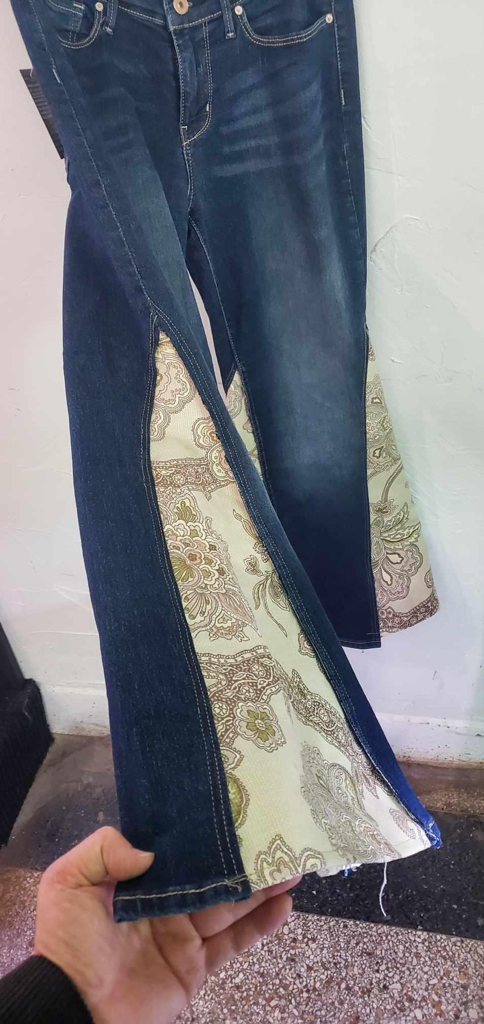 Flared Jeans / Bell Bottoms! Double Flare, Hand Sewn Using Vintage ...