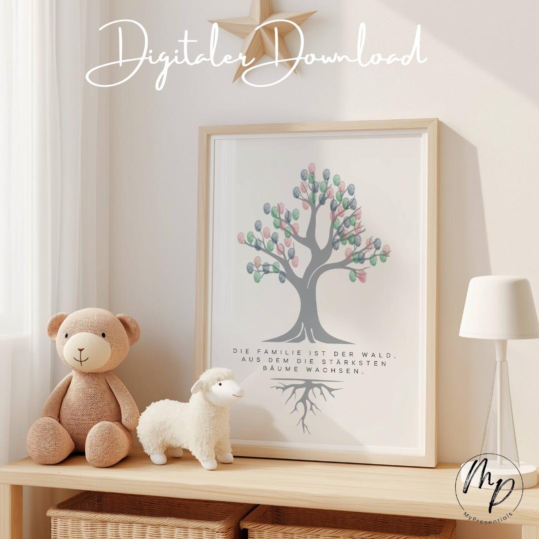 Family Tree Fingerprint Print Create Yourself Design Craft DIY Personal ...