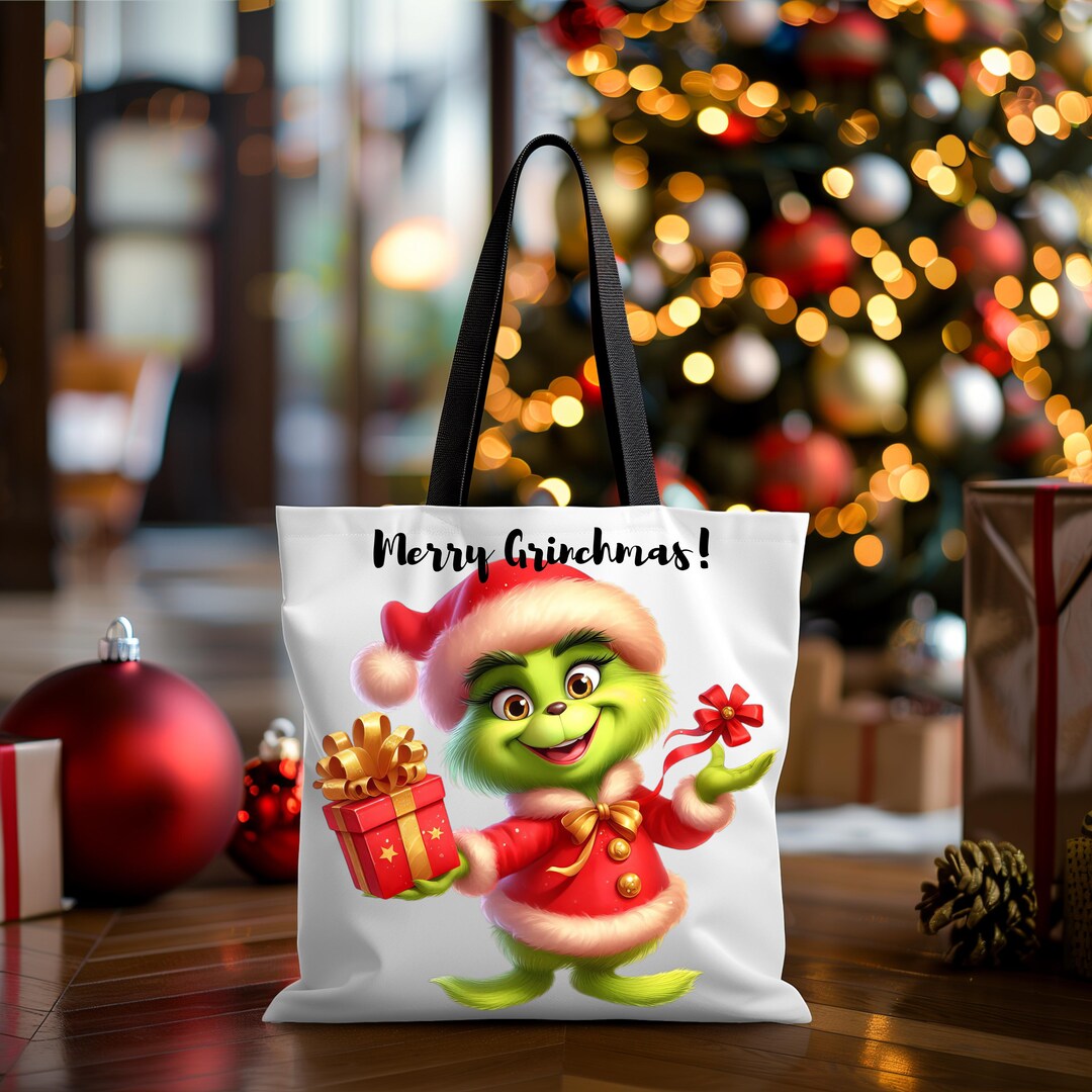 Merry Grinchmas Tote Bag, Grinch-inspired Christmas Tote – Perfect for ...