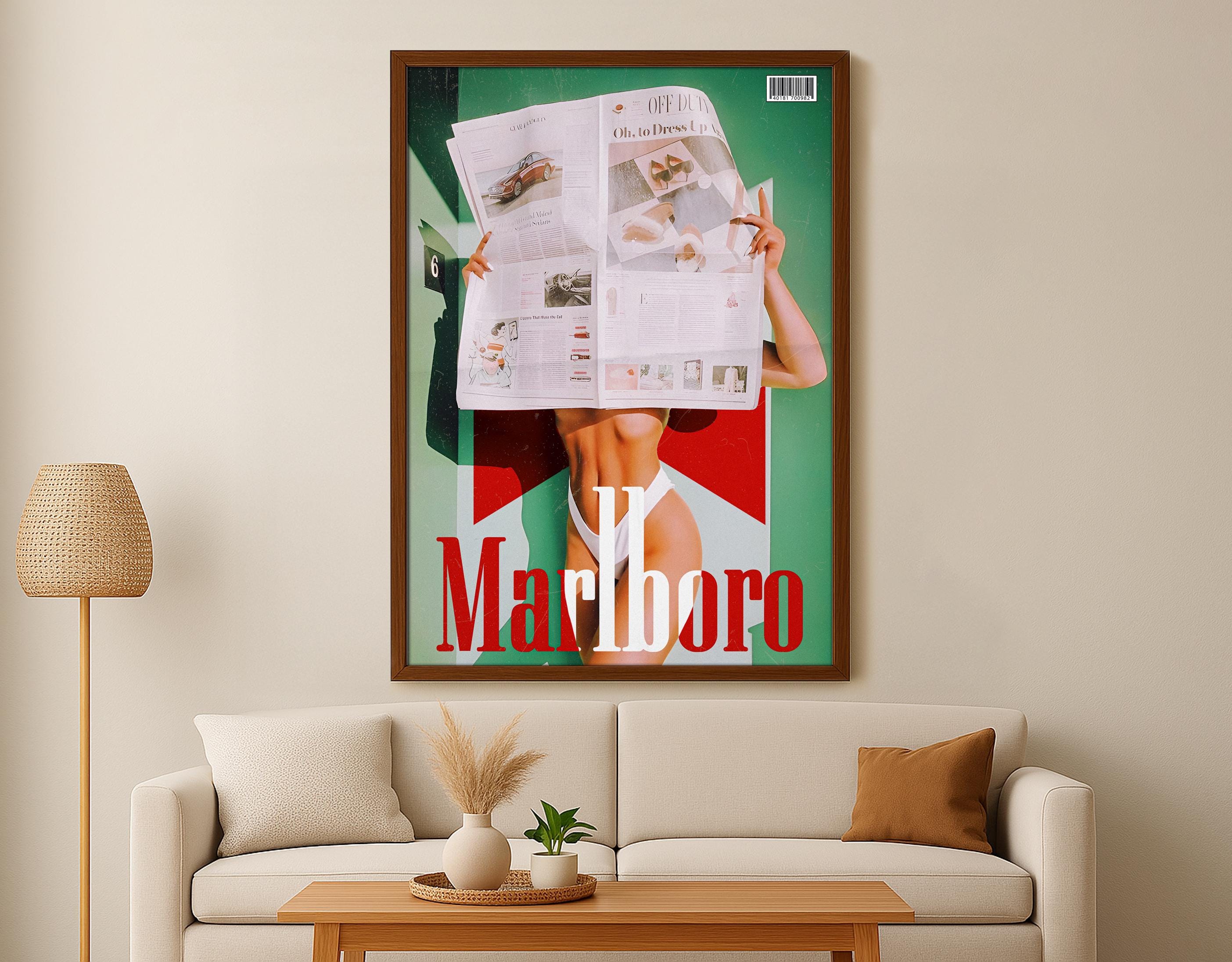 Vintage Cigarette Western Poster Print, Retro Marlboro Print, Tobacco ...