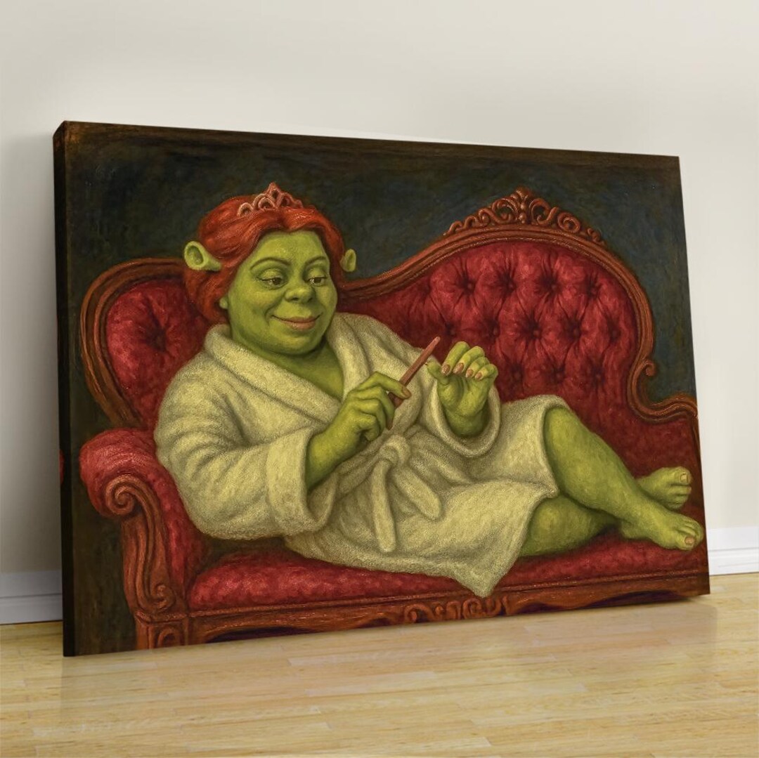 Renaissance Fiona Canvas Print: Funny Shrek Meme Bathroom Art - Etsy
