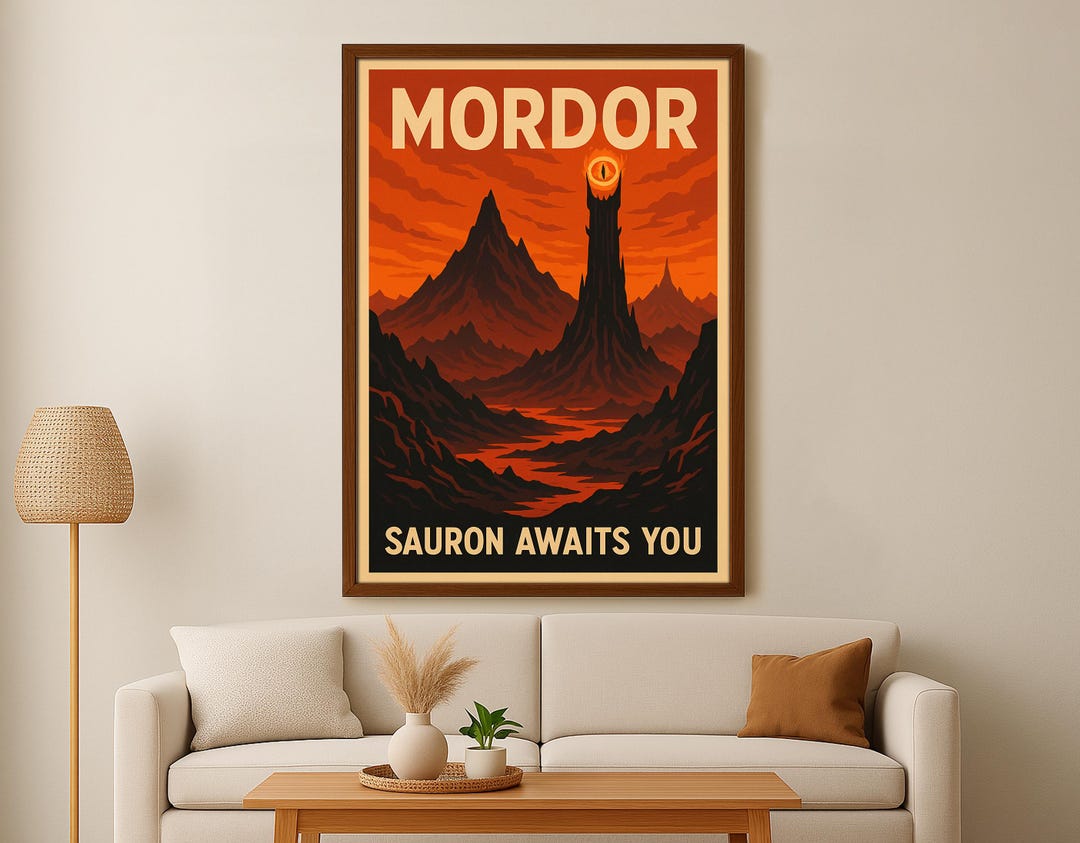 Mordor Travel Poster: Lord of the Rings Canvas Wall Art - Etsy