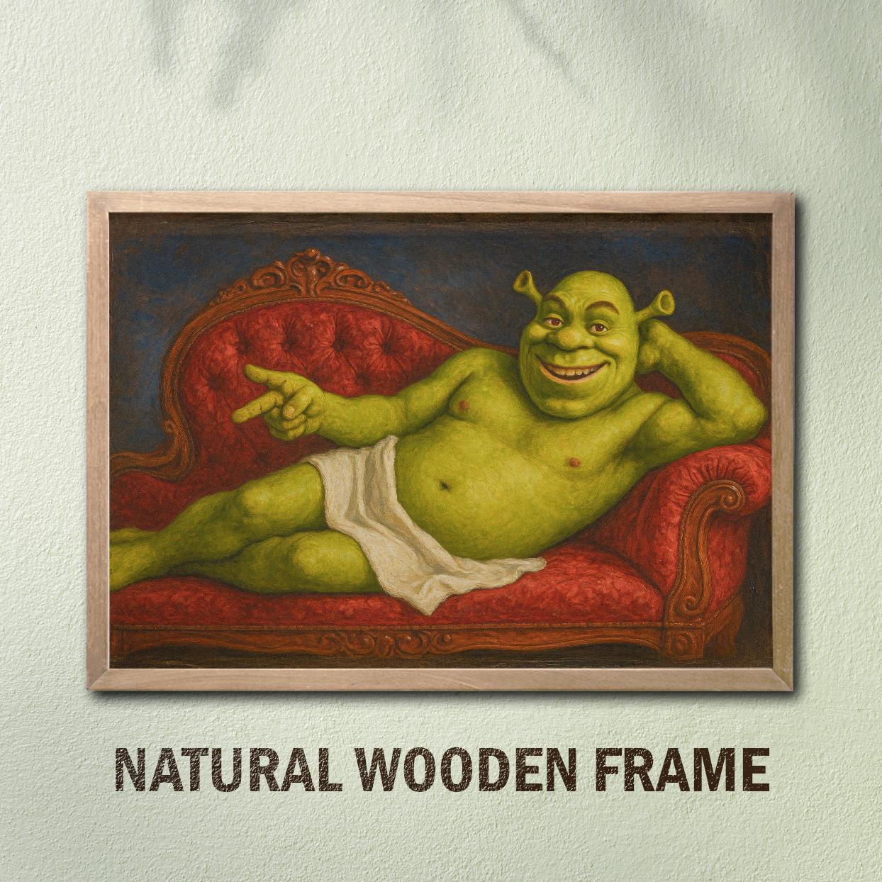 Renaissance Shrek Canvas Print: Funny Meme Bathroom Wall Art - Etsy
